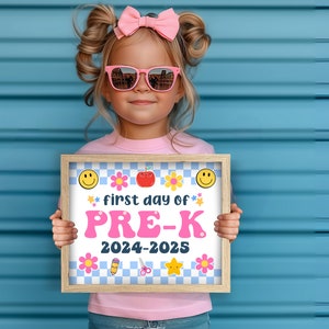 First Day of Pre-k Printable Sign Instant Digital Download Back to ...