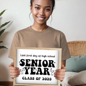 First Day of Senior Year Printable Sign Instant Digital Download Back ...