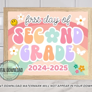 First Day of 2nd Grade Sign, First Day of School Sign, Printable 2nd ...