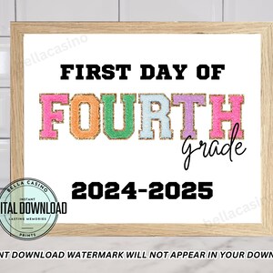 First Day of 4th Grade Sign, First Day of School Sign, Printable 4th ...