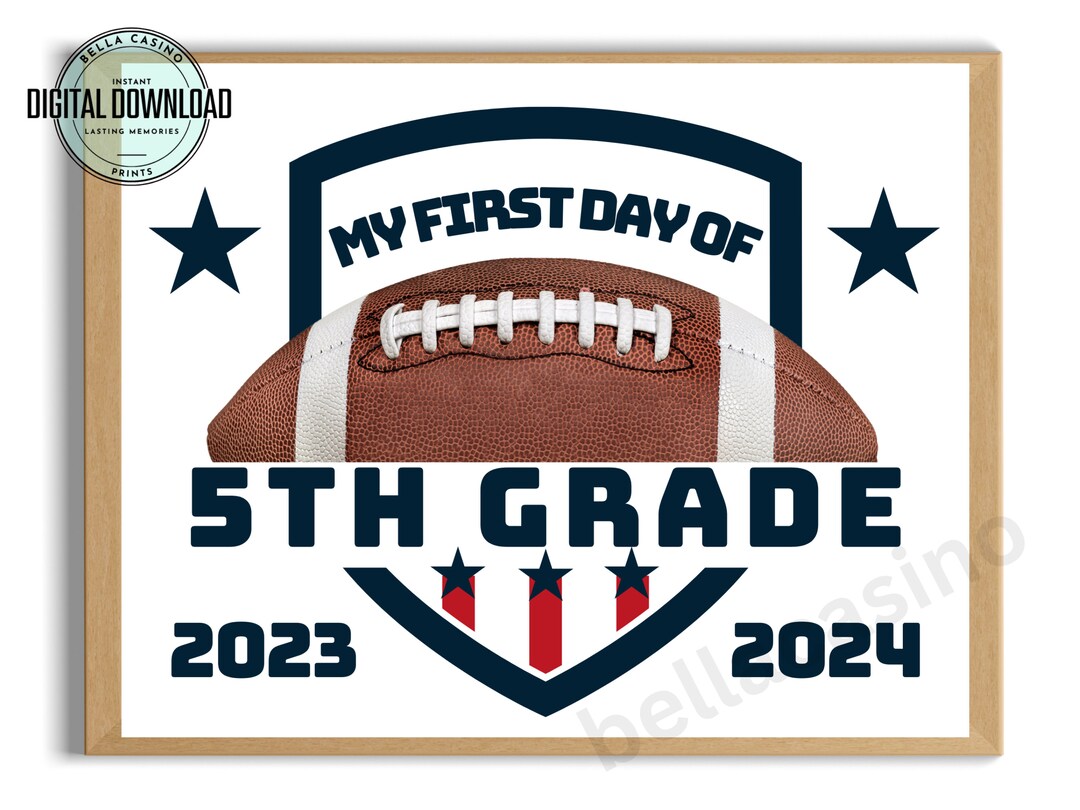 First Day of 5th Grade Sign, First Day of School Sign, Printable 5th ...