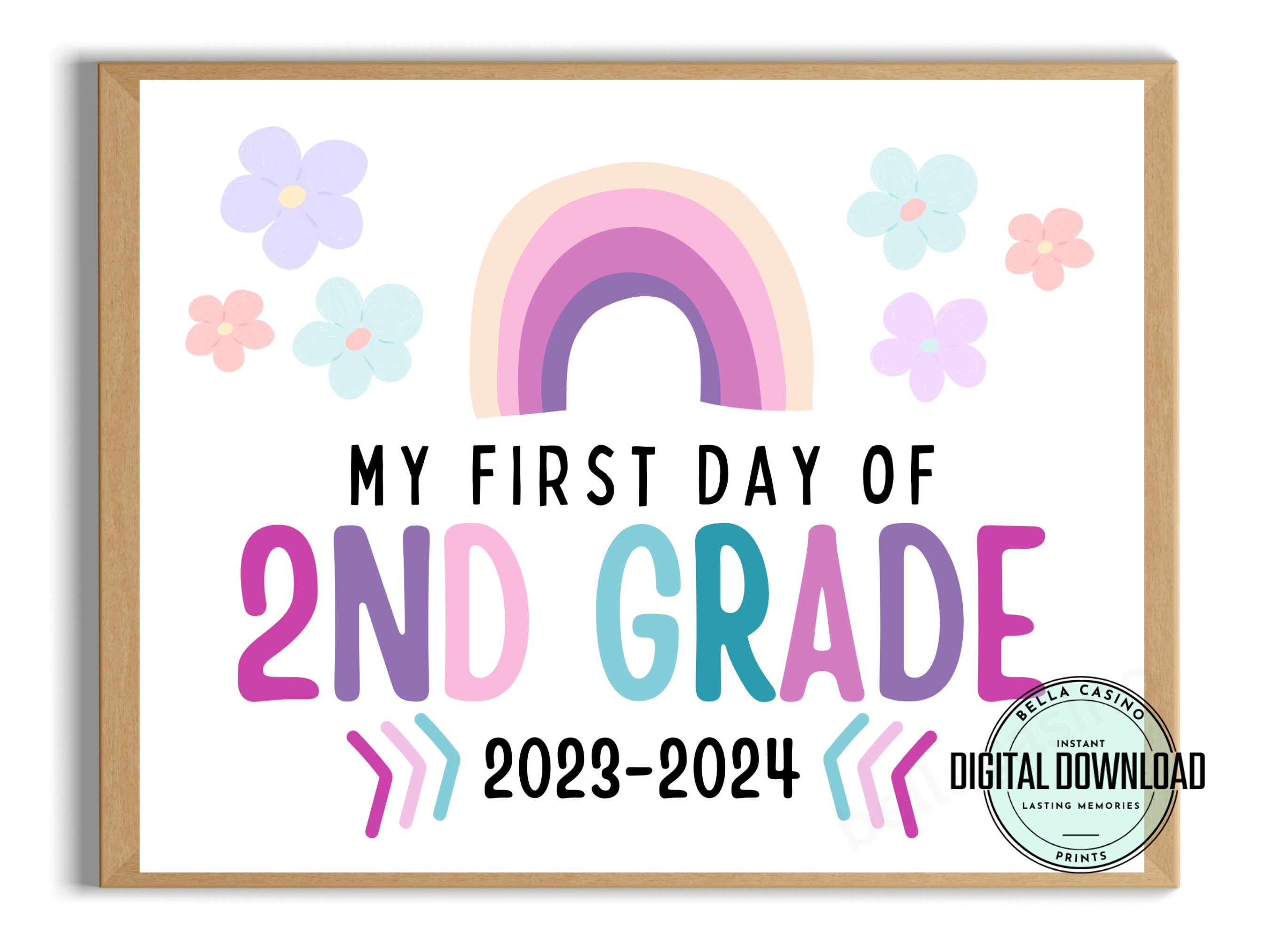 First Day of 2nd Grade Sign, First Day of School Sign, Printable 2nd ...