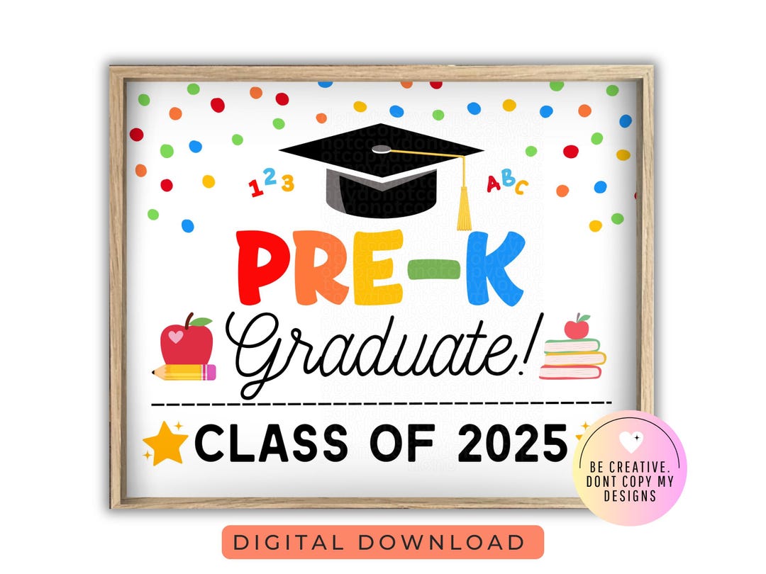 Pre-k Graduate Sign, Last Day of Preschool, Printable Preschool ...
