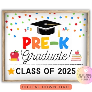 Pre-k Graduate Sign, Last Day of Preschool, Printable Preschool ...