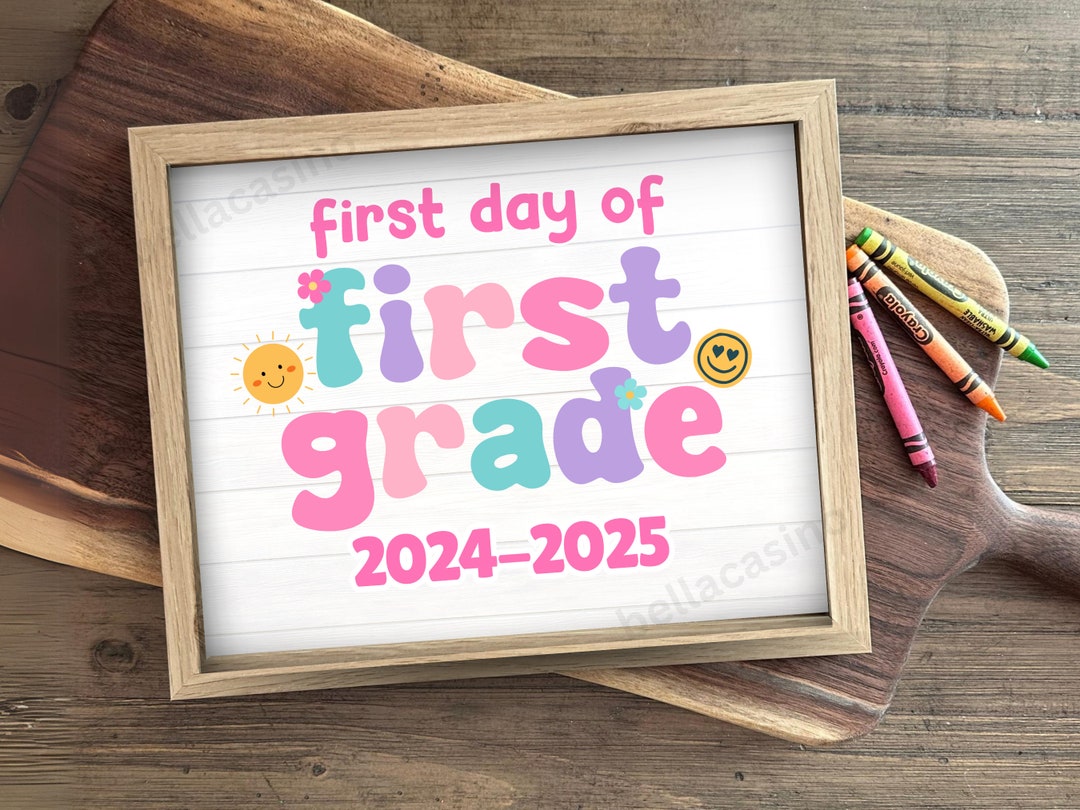 First Day of First Grade Printable Sign Instant Digital Download Back ...