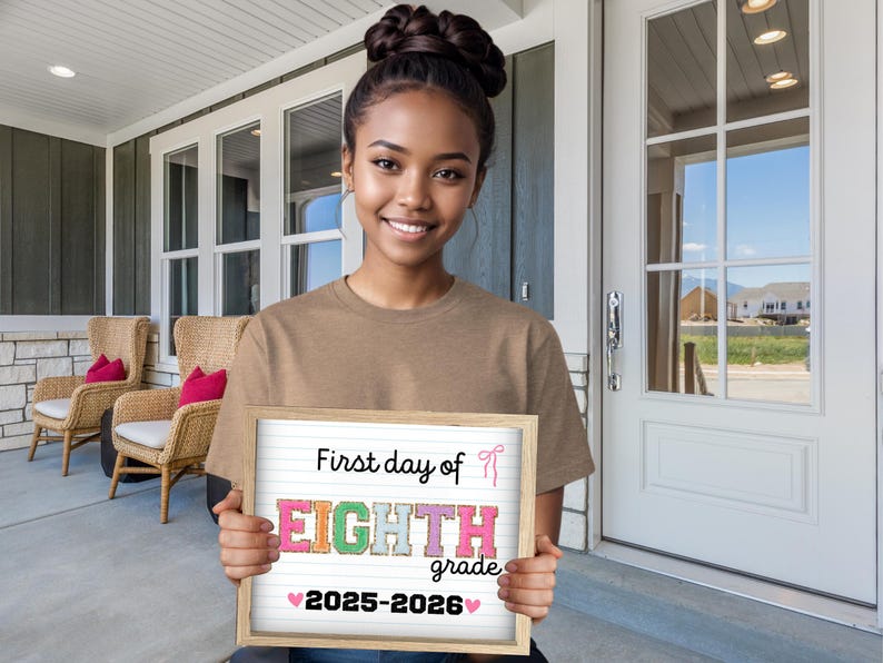 First Day of 8th Grade Sign Printable, Back to School Photo Prop, 8th ...