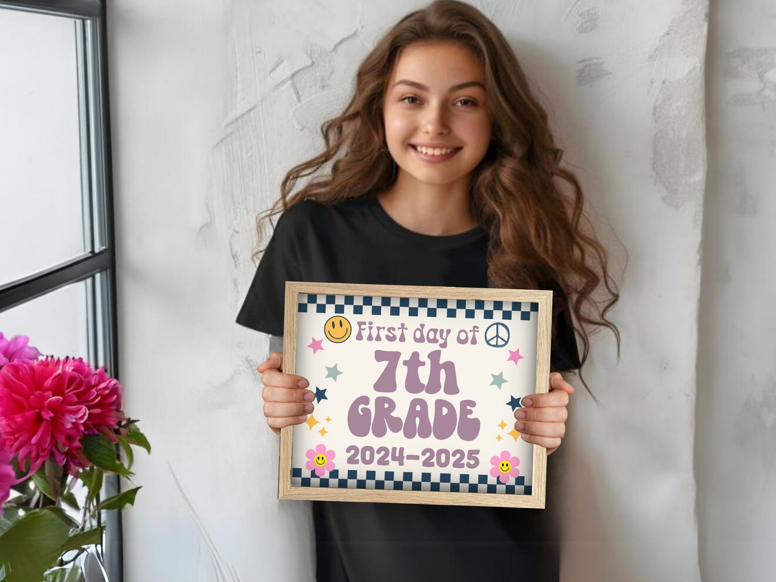 First Day of 7th Grade Sign, First Day of School Sign, Printable 7th ...