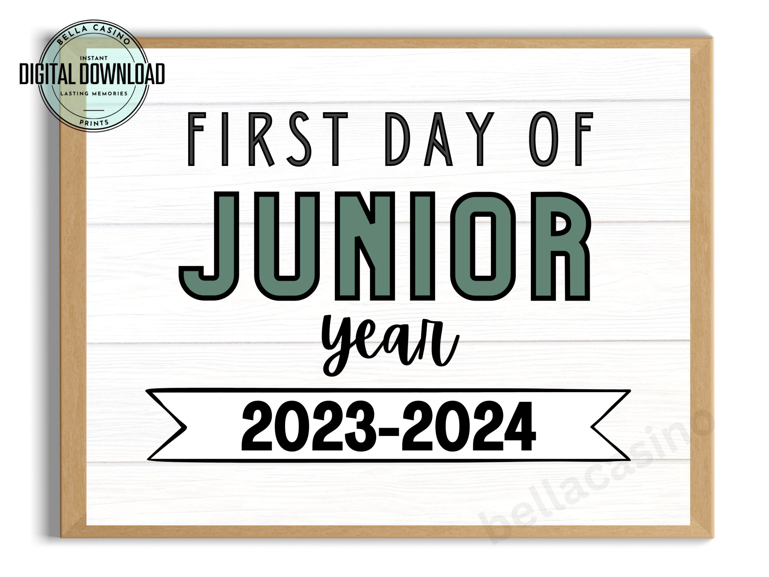 First Day of Junior Year Sign, First Day of High School Sign, Printable ...