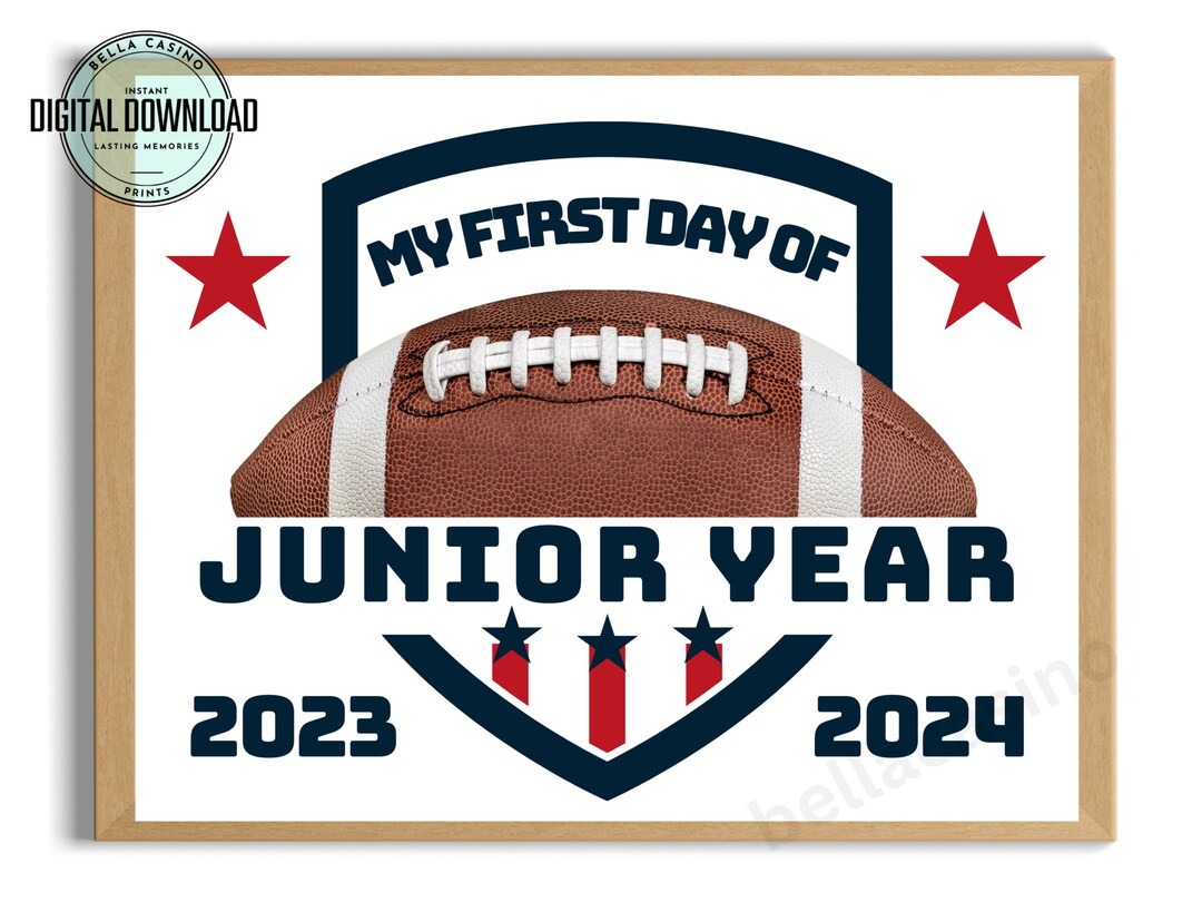 First Day of Junior Year Printable Sign Instant Digital Download Back ...
