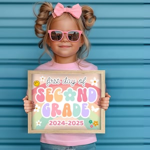 First Day of 2nd Grade Sign, First Day of School Sign, Printable 2nd ...