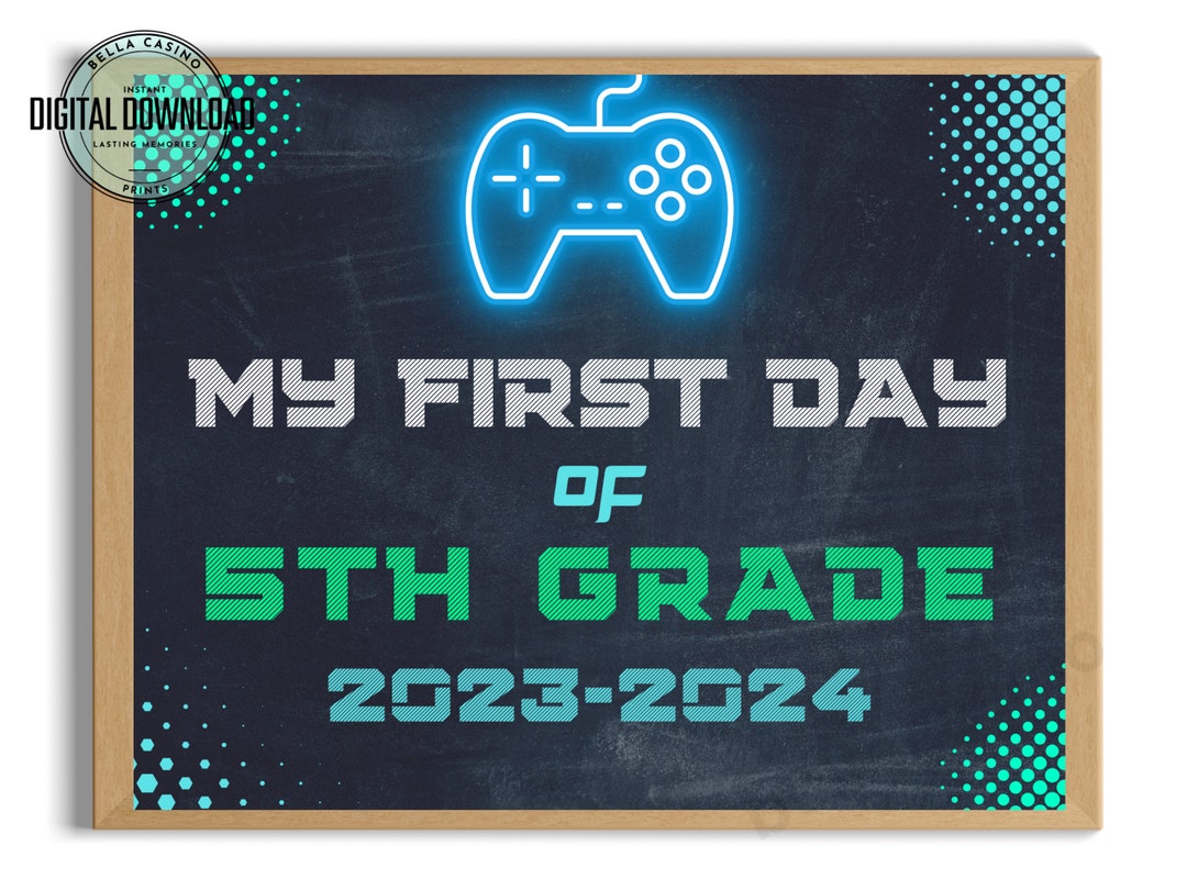 First Day of 5th Grade Sign First Day of School Sign - Etsy