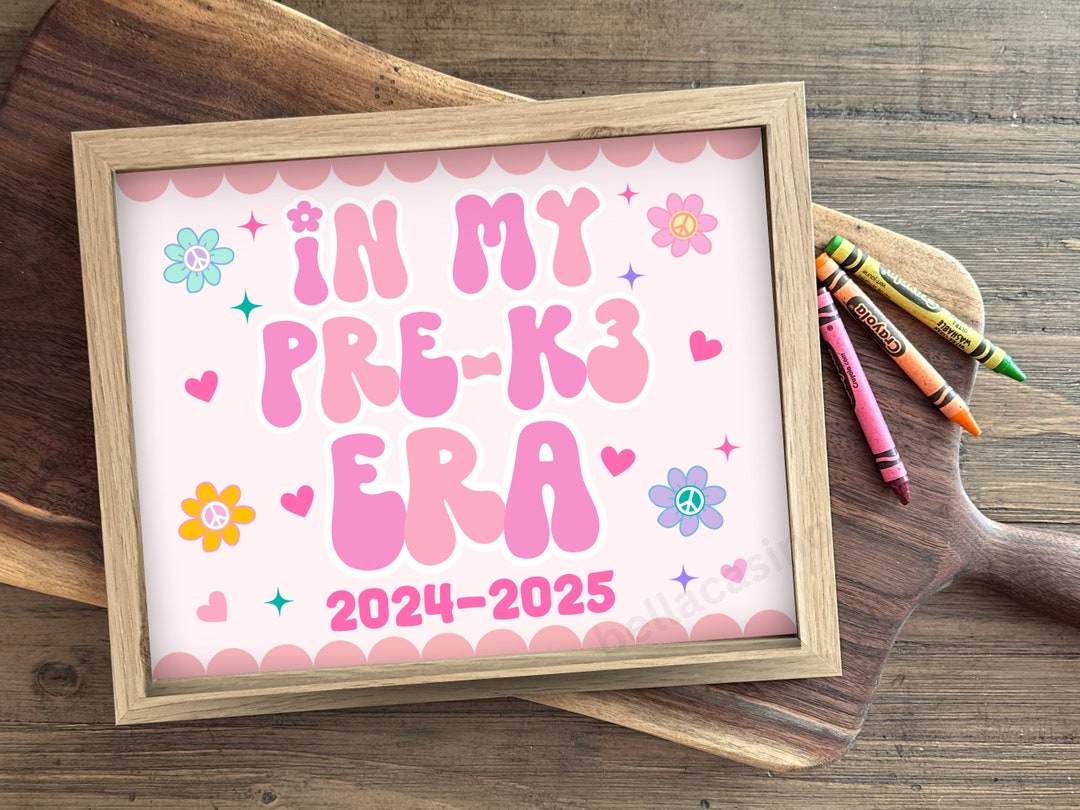 First Day of Pre-k3 Printable Sign - Instant Download - Back to School ...