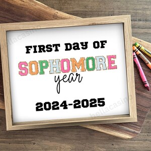 First Day of Sophomore Year Printable Sign - Instant Digital Download ...