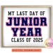 LAST Day of Junior Year Sign, Last Day of School, 11th Grade Sign ...
