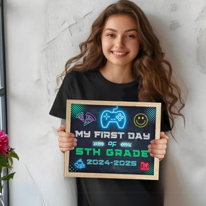 First Day of 5th Grade Sign, First Day of School Sign, Printable 5th ...