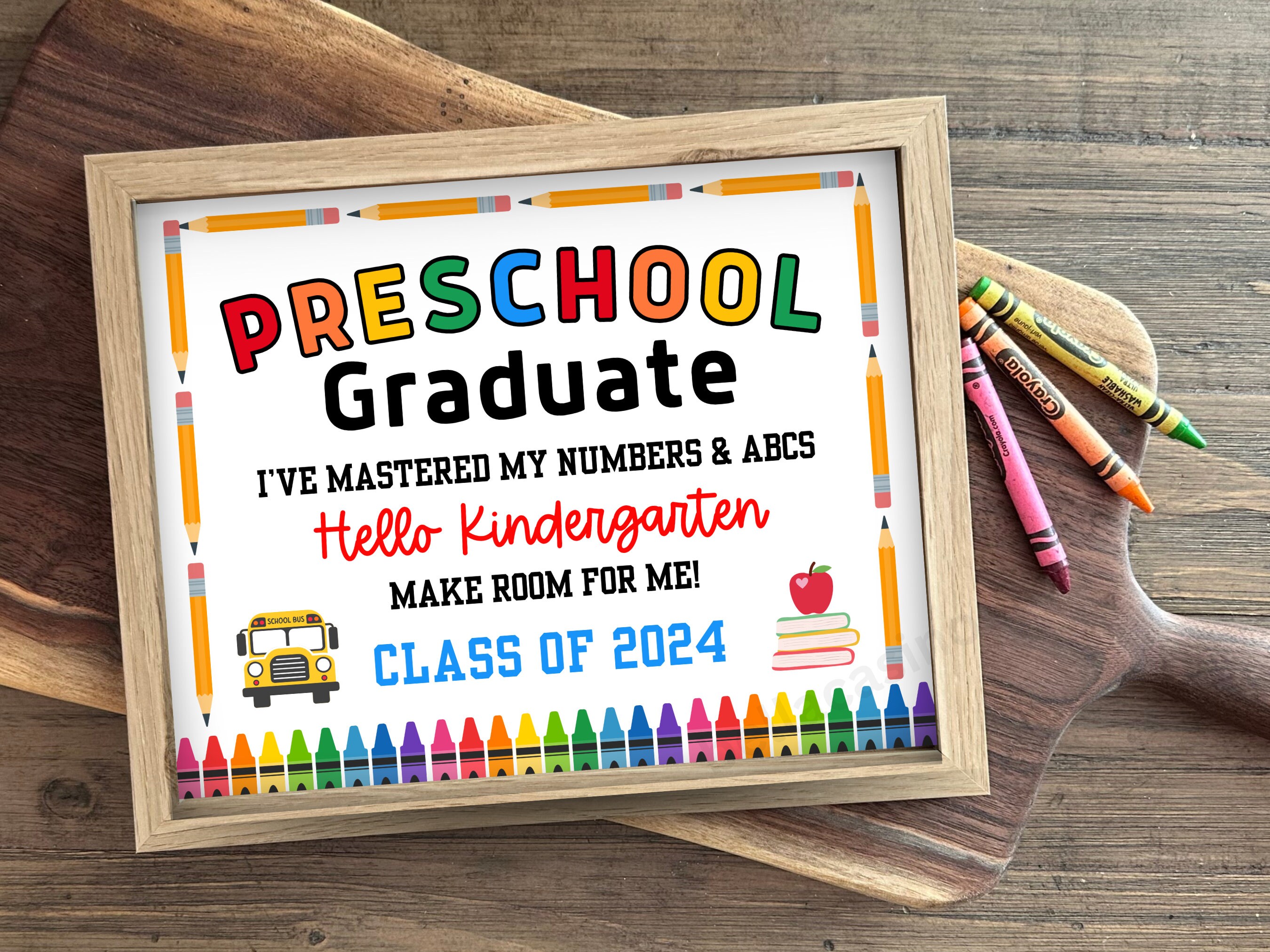 Preschool Graduation Sign, Last Day of Preschool, Printable Preschool ...