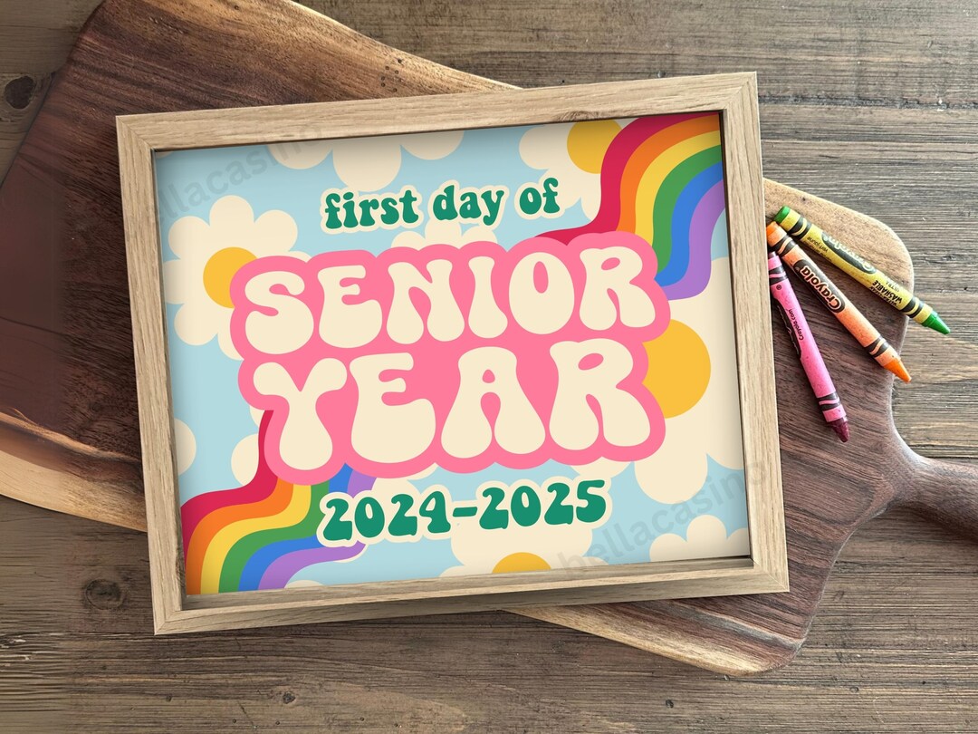 First Day of Senior Year Printable Sign Instant Digital Download Back ...