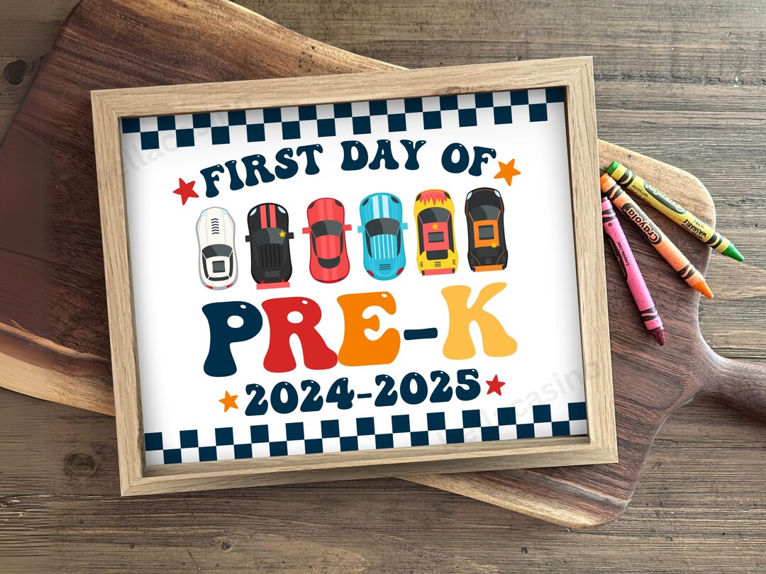 First Day of Pre-k Printable Sign - Instant Digital Download - Back to ...