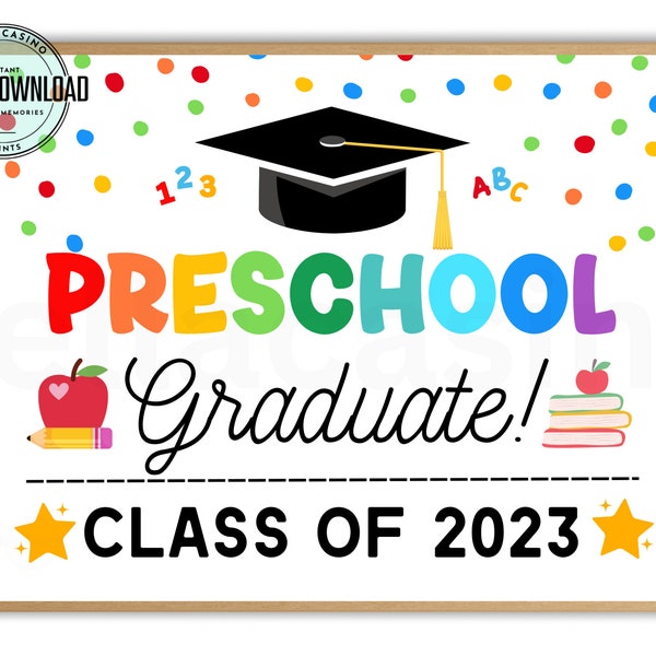 Preschool Graduation Invitation Printable - Etsy