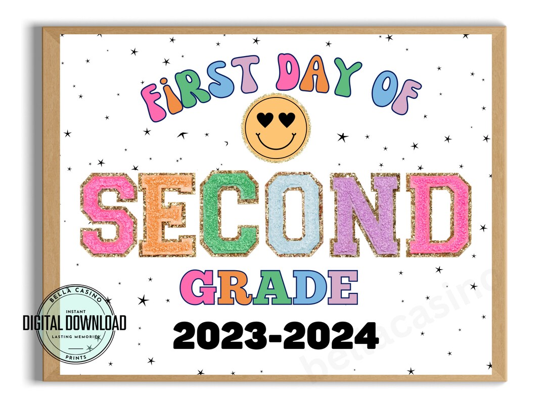 First Day of 2nd Grade Sign First Day of School Sign - Etsy
