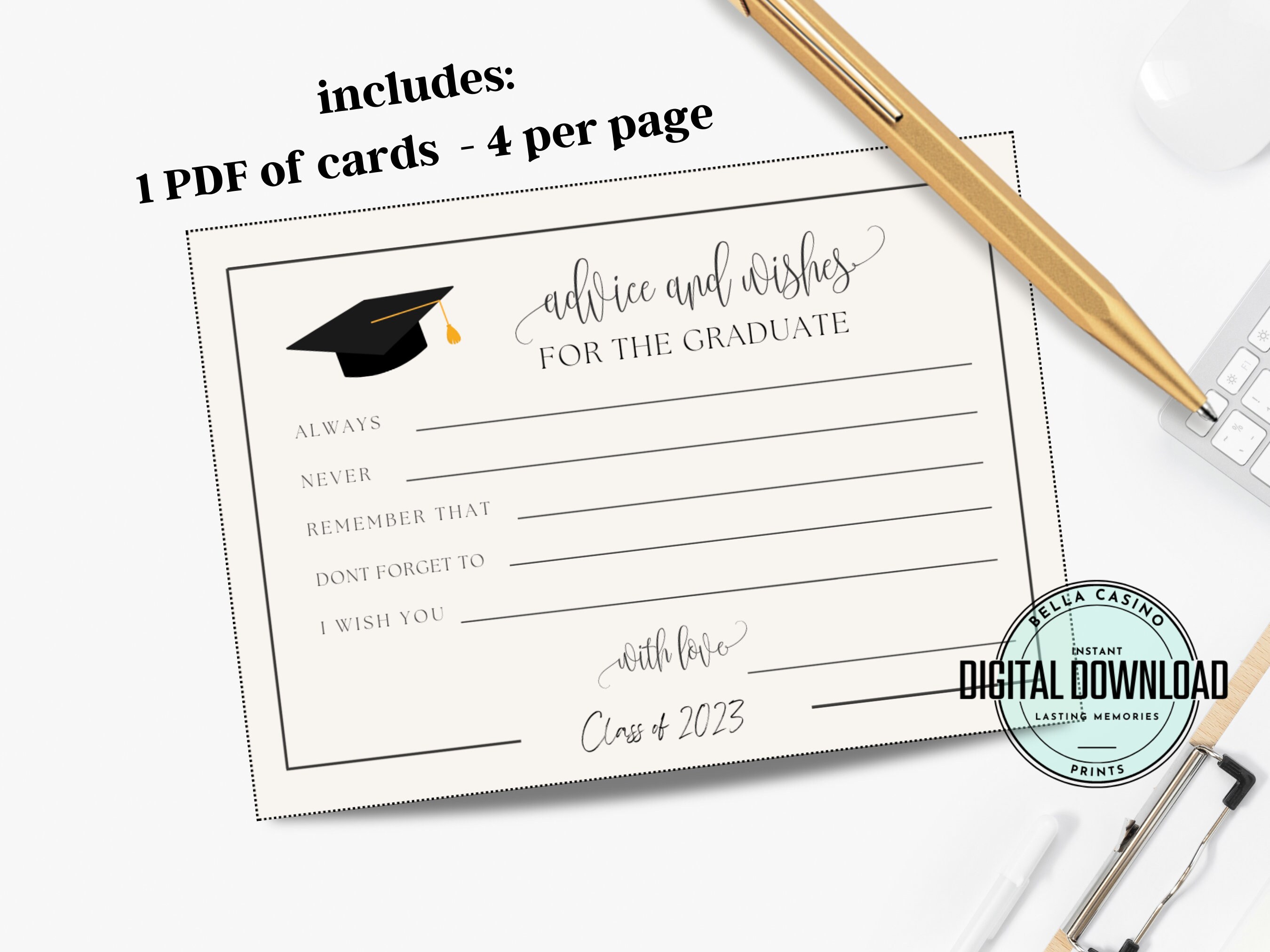 Advice and Wishes for the Graduate Printable Cards Graduation - Etsy ...