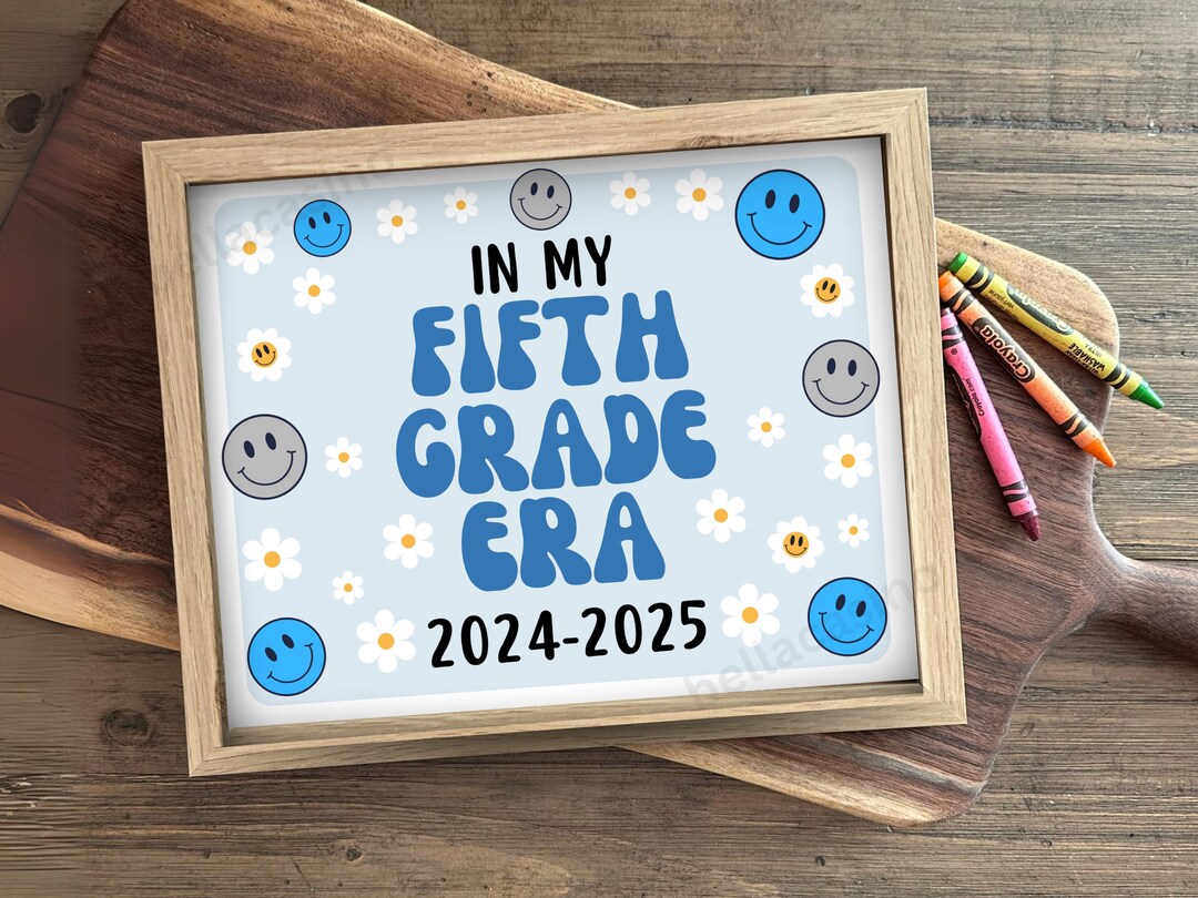 First Day of 5th Grade Sign, First Day of School Sign, Printable 5th ...