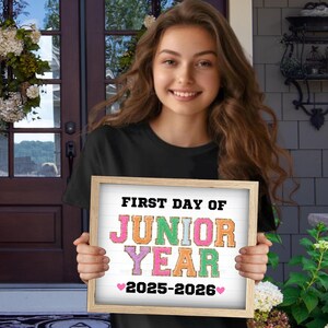 First Day of Junior Year Sign – 11th Grade Back to School Printable ...