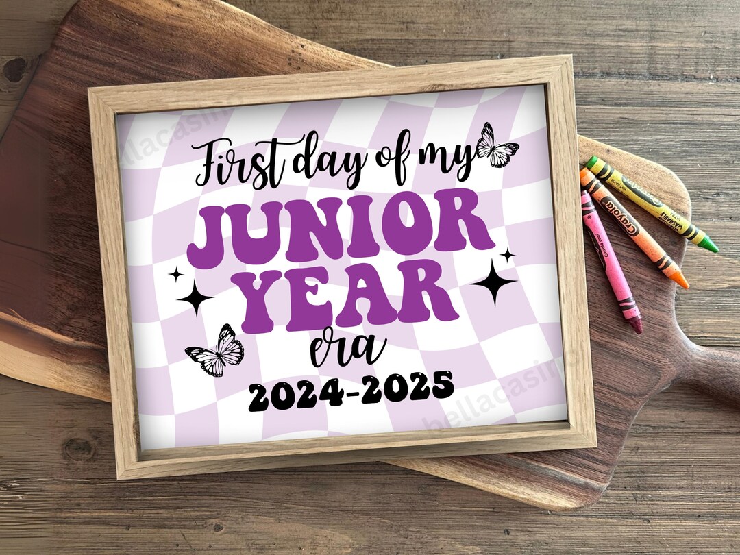 First Day of Junior Year Printable Sign Instant Digital Download Back ...