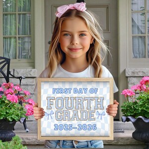 First Day of 4th Grade Sign, First Day of School Sign, Printable 4th ...
