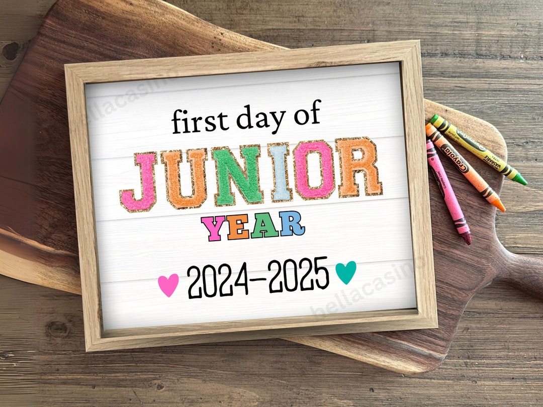 First Day of Junior Year Printable Sign Instant Digital Download Back ...