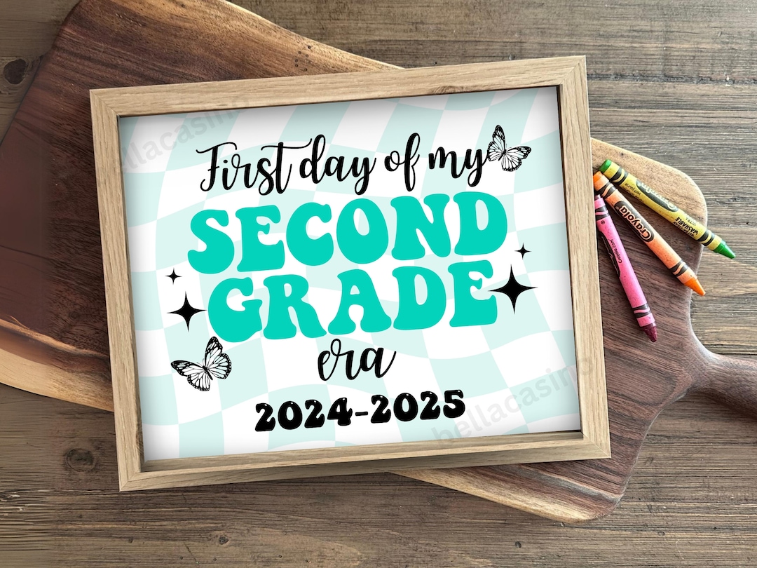 First Day of 2nd Grade Sign, First Day of School Sign, Printable 2nd ...