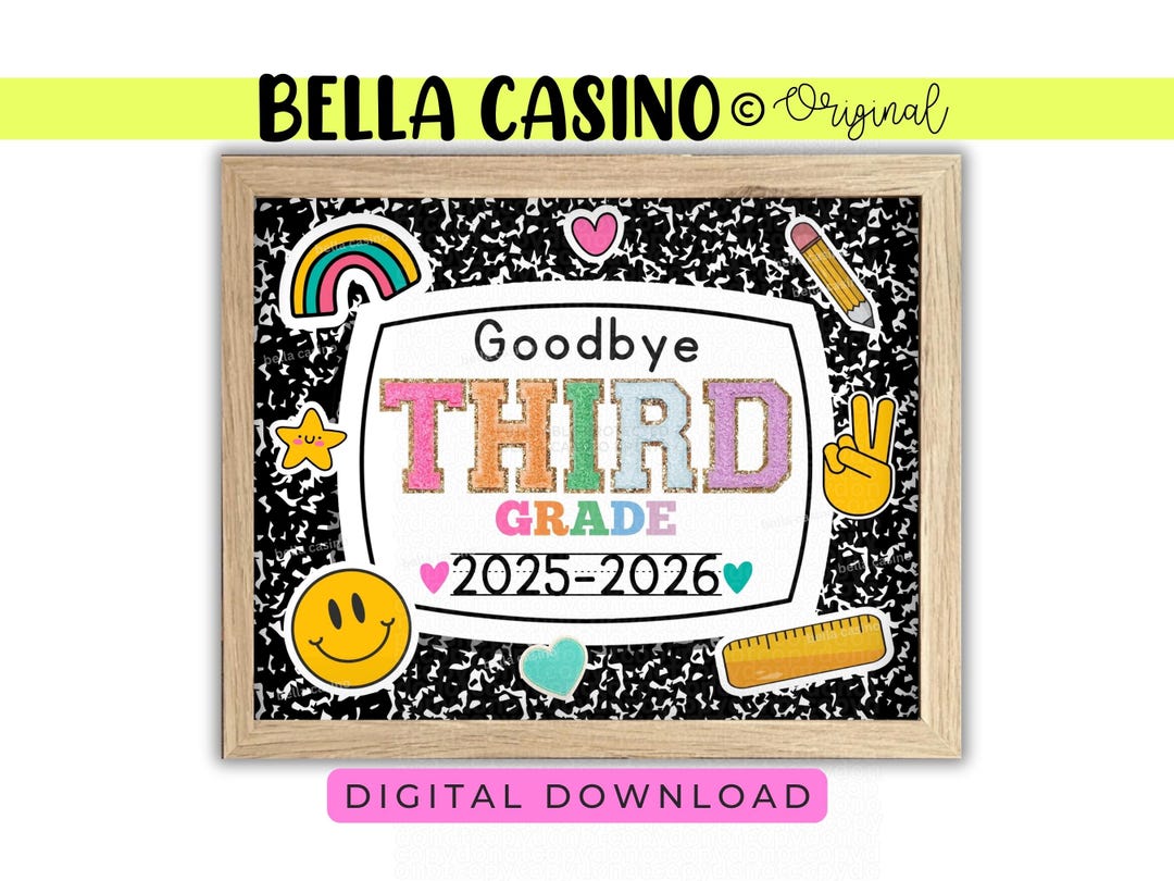 LAST DAY of Third Grade Sign, Last Day of School Sign, Printable 3rd ...