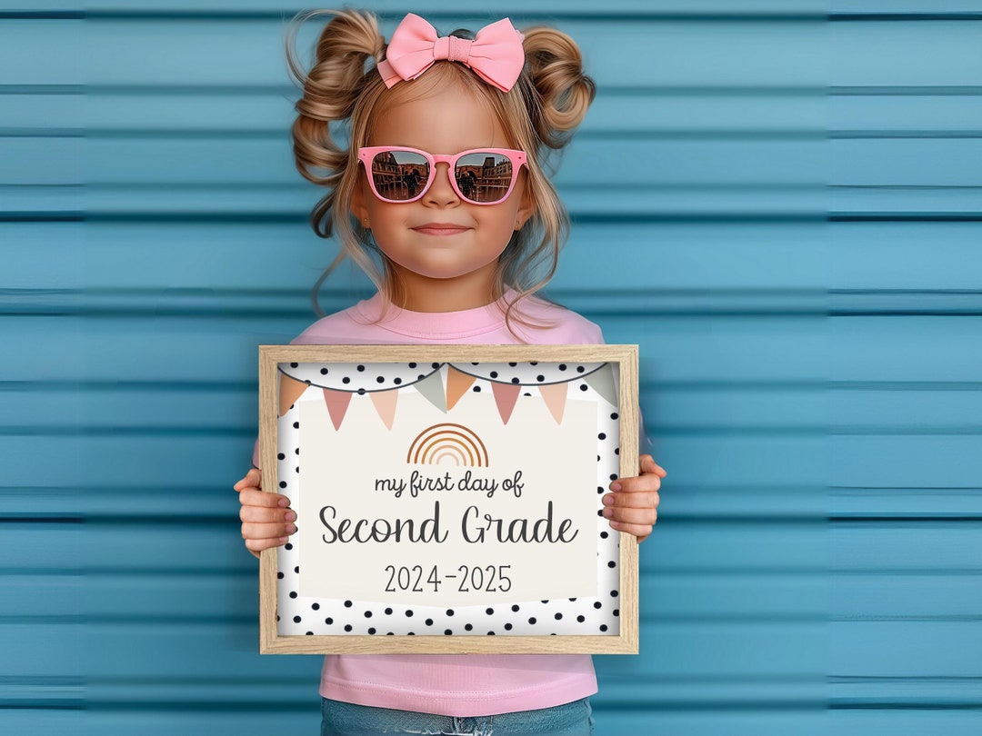 First Day of 2nd Grade Sign, First Day of School Sign, Printable 2nd ...