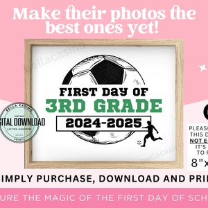 First Day of 3rd Grade Sign, First Day of School Sign, Printable 3rd ...