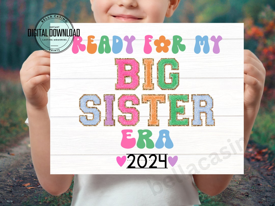 Big Sister Announcement Sign Printable Big Sister Sign Baby - Etsy Canada