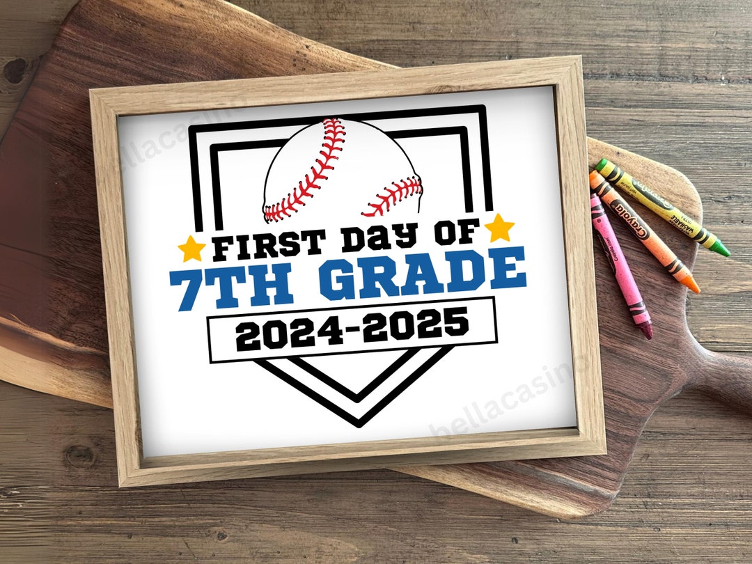 First Day of 7th Grade Sign, First Day of School Sign, Printable 7th ...