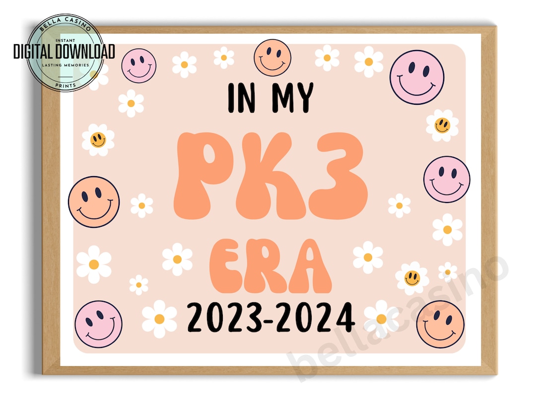First Day of PK3 Sign, Printable Digital Download - Etsy