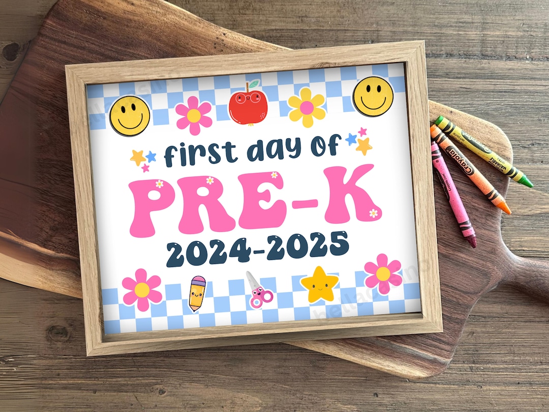 First Day of Pre-k Printable Sign Instant Digital Download Back to ...