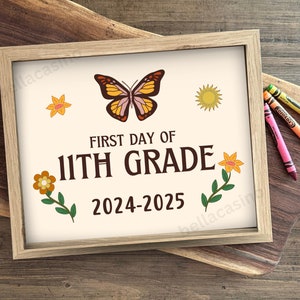 First Day of 11th Grade Printable Sign - Instant Digital Download ...
