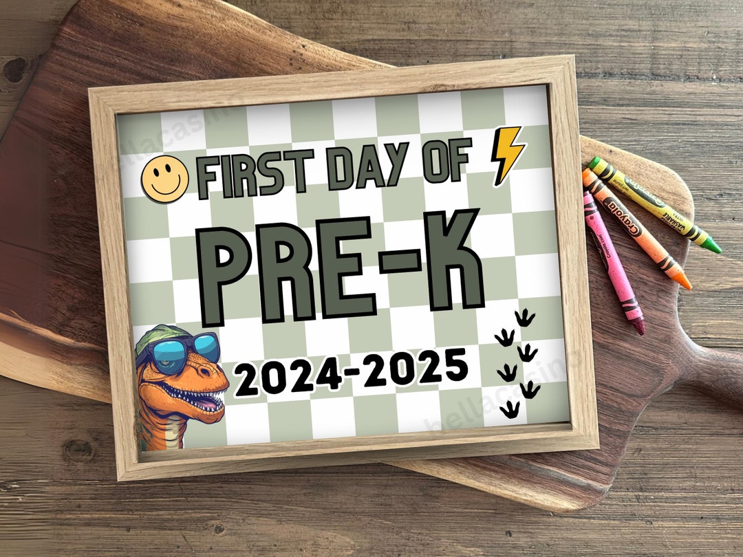 First Day of Pre-k Printable Sign Instant Digital Download Back to ...
