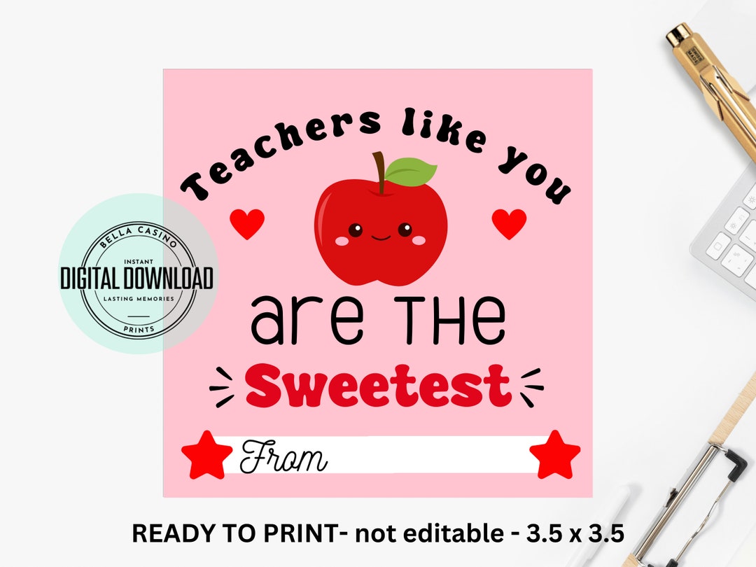 Teacher Appreciation Day Gift Tags, Teacher, Student, Classmate ...