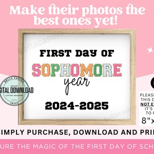 First Day of Sophomore Year Printable Sign - Instant Digital Download ...