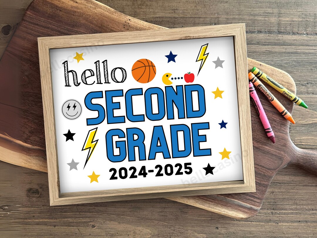 First Day of 2nd Grade Sign, First Day of School Sign, Printable 2nd ...