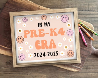First Day of Pre-k4 School Sign, INSTANT DOWNLOAD and Editable - Etsy