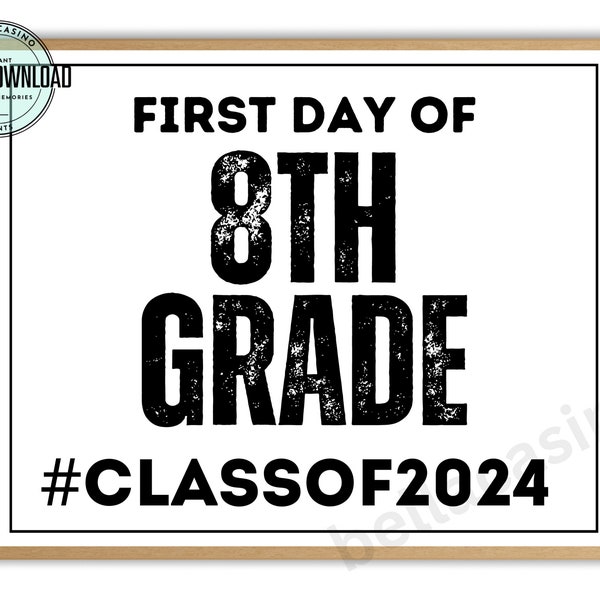First Day of 8th Grade - Etsy