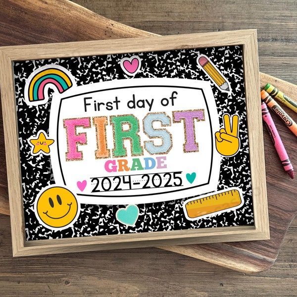 First Day of Grade 1 Sign - Etsy