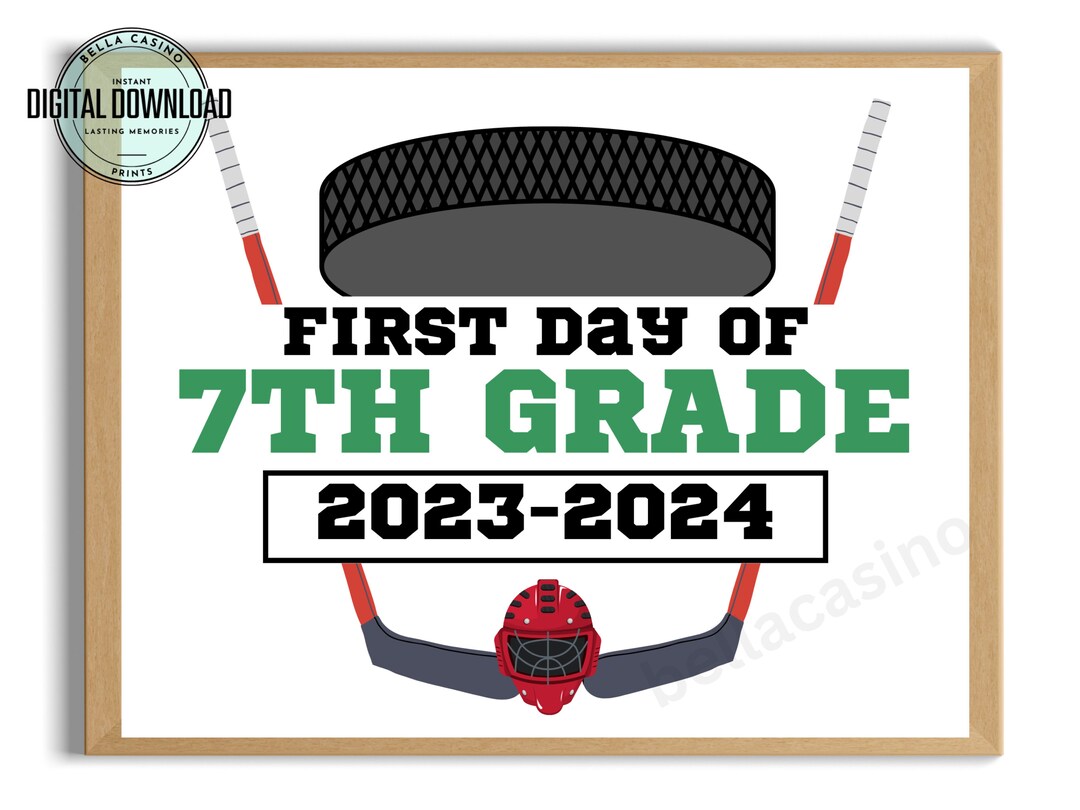 First Day of 7th Grade Sign, First Day of School Sign, Printable 7th ...