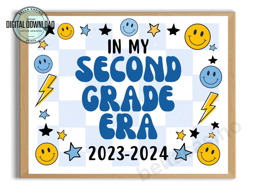 First Day of 2nd Grade Sign, First Day of School Sign, Printable 2nd ...