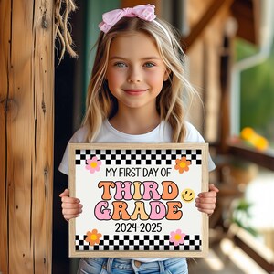 First Day of 3rd Grade Sign, First Day of School Sign, Printable 3rd ...