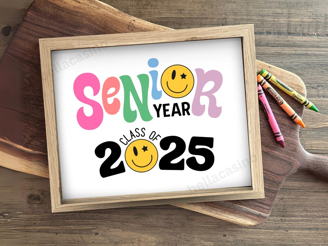 First Day of Senior Year Printable Sign Instant Digital Download Back ...